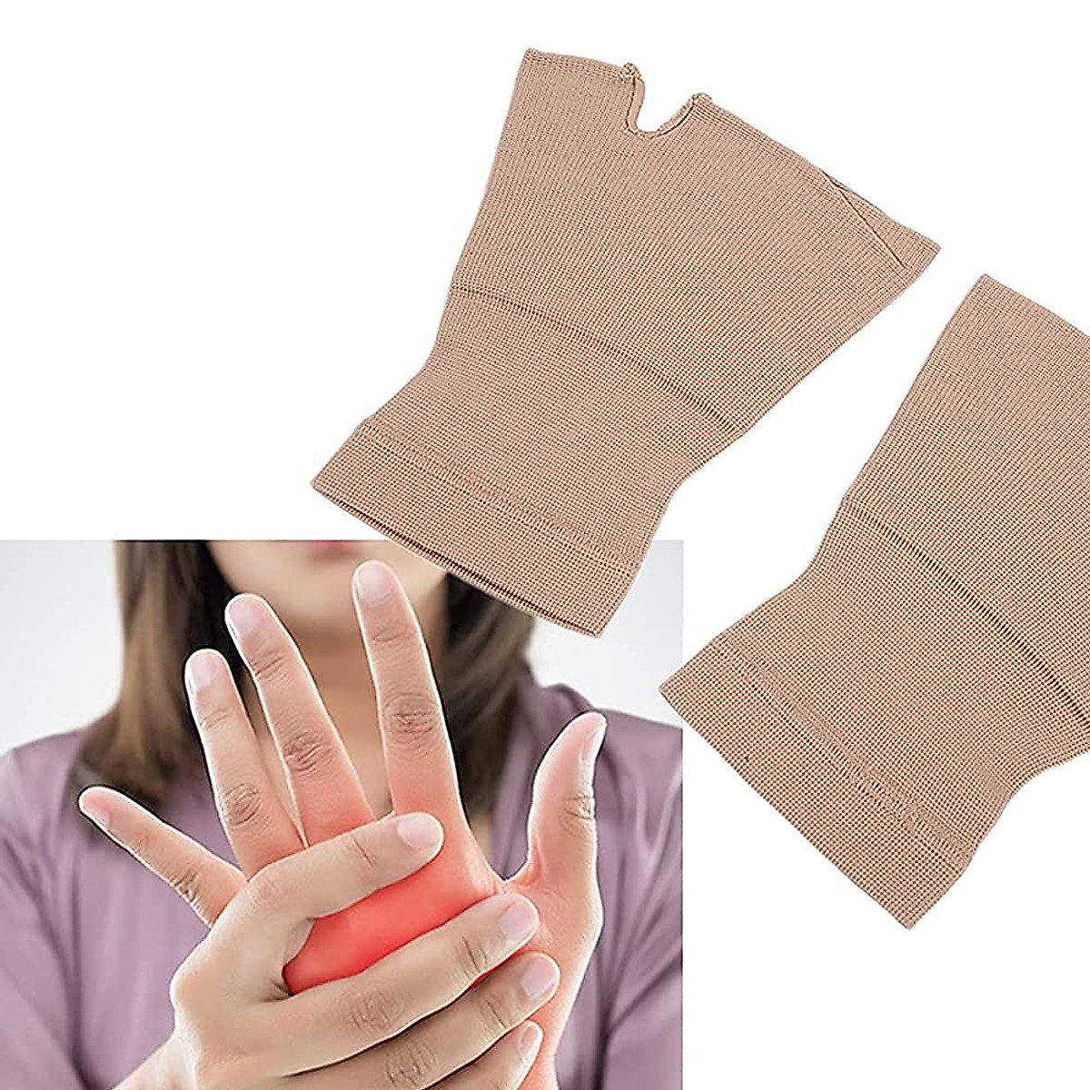 Wrist Brace Compression Recovery Support Brace Wrist Thumb Fingerless Wrist Gloves Sleeves for Carpal Tunnel Arthritis Tendonitis Repetitive Strain Sports Injuries Unisex 1 Pair