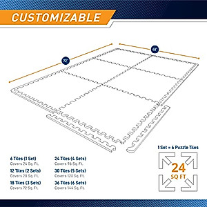 Marcy Interlocking Waterproof Flooring Mat for Exercise Equipment & Accessories MAT-20,Black