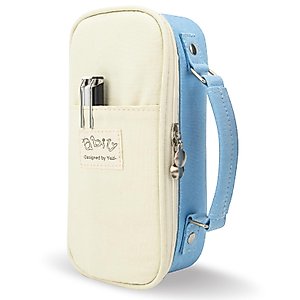 Qbily Large Capacity Pencil Pen Case, Office School College Pencil Pen Stationery Storage Case Pouch Bag Box, Light Blue