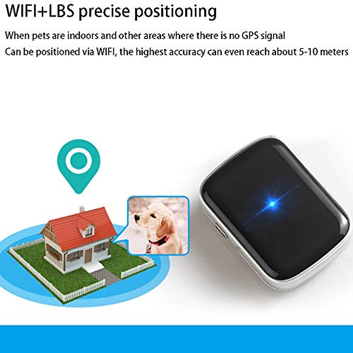 SEG Pet Location Tracker, Anti-Lost, Waterproof and Dustproof Miniature Locator for Dogs and Pets