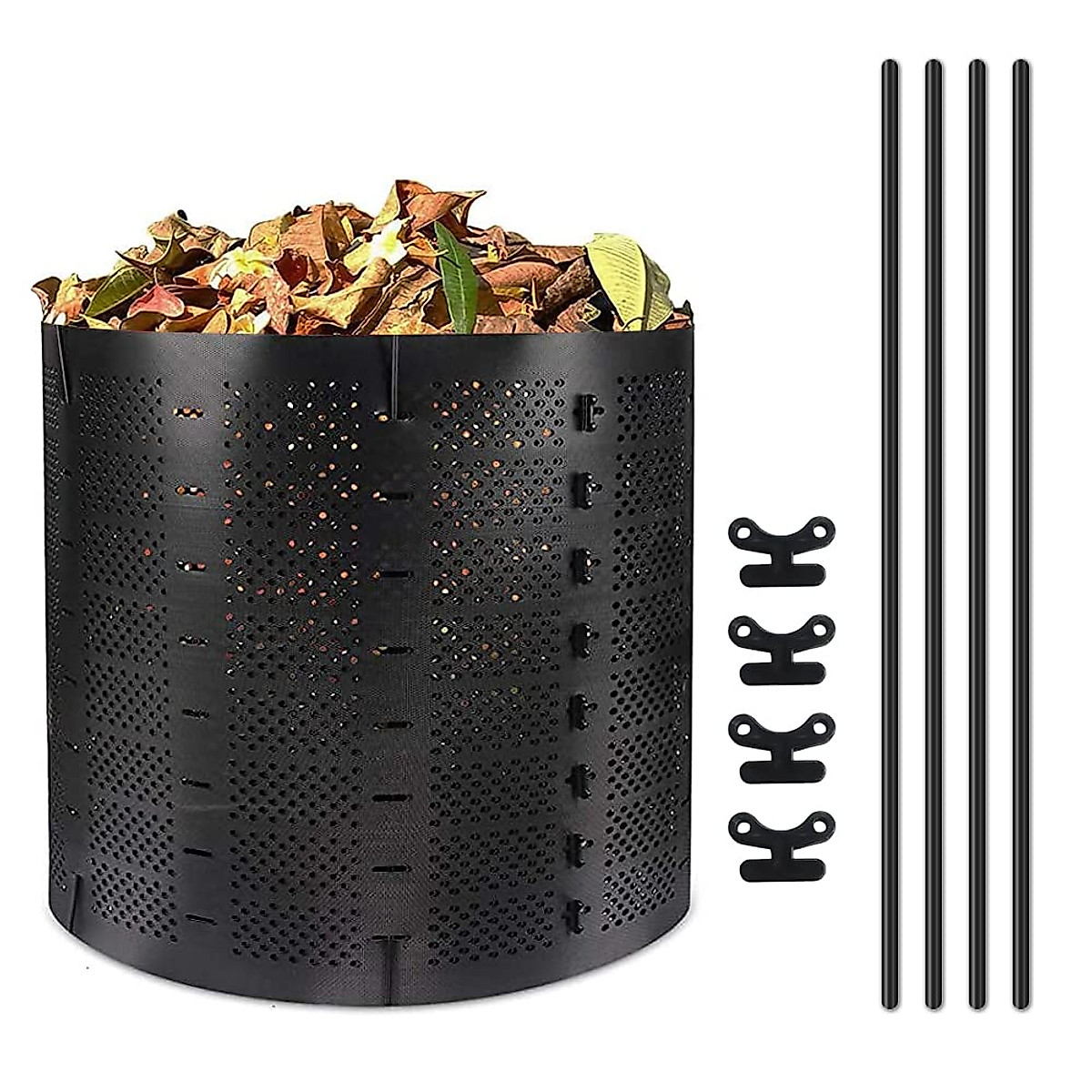 YUEWO 220 Gallon Compost Bin Outdoor Expandable Outdoor Composter for Leaves, Grass, Coffee Grounds, Kitchen Waste, Trees and Dead Shrubs
