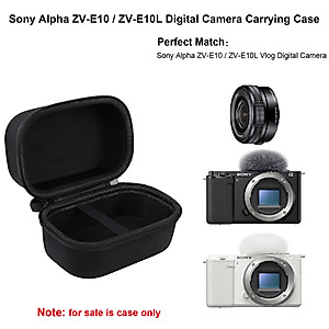 Elonbo Carrying Case for Sony Alpha ZV-E10 / ZV-E10L - APS-C Interchangeable Lens Mirrorless Vlog Camera Kit, Portable Digital Camera Travel Protective Cover Bag Storage Holder, Black