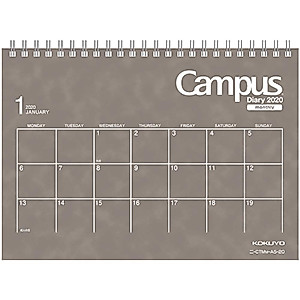 JAPANESE CALENDAR Kokuyo Campus Diary Handbook Tabletop 2020 A5 Monthly Grey Ni-CTMM-A5-20 Starting December 2019
