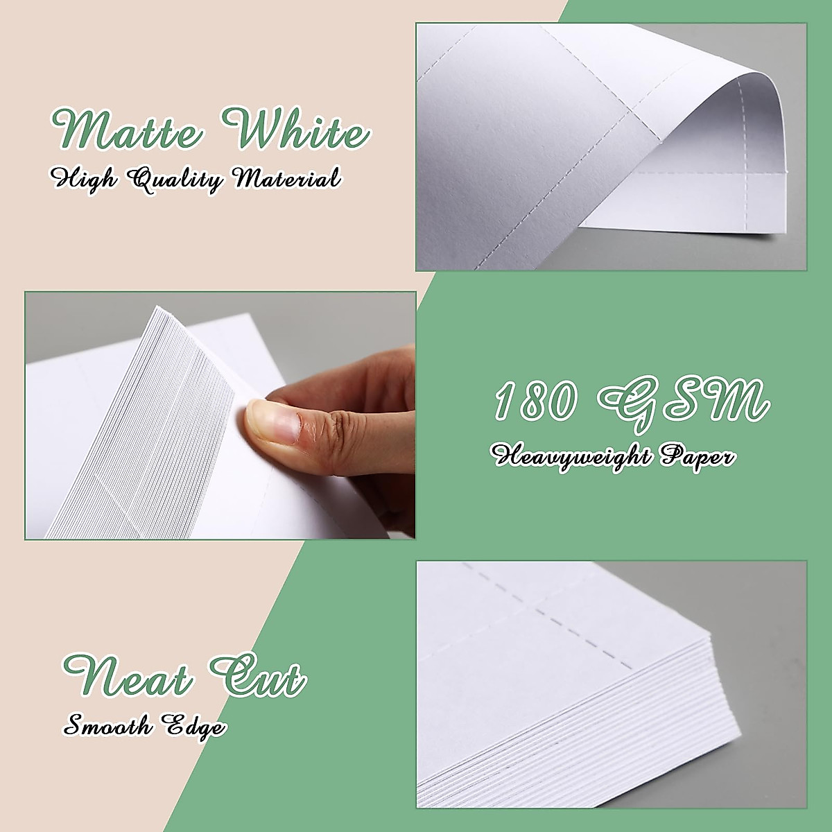Outus 400 Sheets Printable Business Card Paper 4000 Pieces Blank Business Cards Perforated Double Sided Printing Business Card Stock for Laser Inkjet Printer, 3.5" x 2" (White)