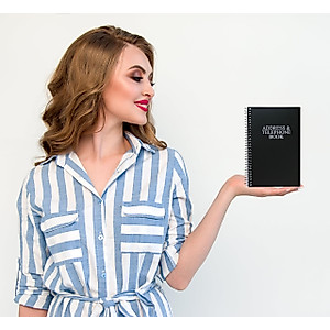 Iconikal Spiral-Bound Address and Telephone Book with Plastic Cover, Black