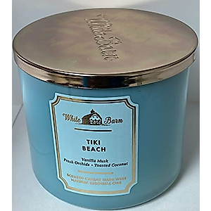 Bath and Body Works, White Barn 3-Wick Candle w/Essential Oils - 14.5 oz - 2021 Core Scents! (Tiki Beach)