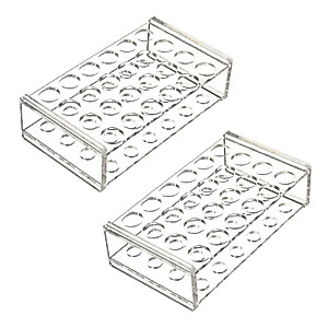 Othmro 2pcs Transparent Acrylic Test Tube Holder Rack,Centrifuge Tube Holder,Plastic Stand for Labortory Holder 14mm 24Holes Suitable for 5ml Test Tubes