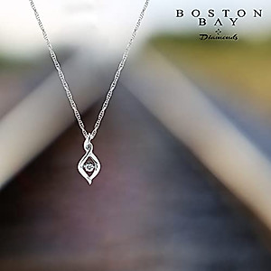 Brilliance in Motion .925 Sterling Silver Infinity Genuine Diamond Pendant with 18" Rope Chain (H-I Color, I1-I2 Clarity) - Choice of 14K Gold or White Rhodium Plating