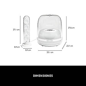 Harman Kardon HK SoundSticks 4-2.1 Bluetooth Speaker System with Deep Bass and Inspiring Industrial Design (White)