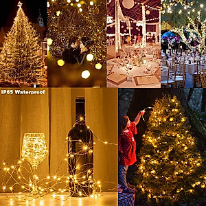 170ft 480 LED Solar Fairy String Lights, Outdoor Twinkle String Lights Porch Garden Decor, 2 Pack Each 85FT Waterproof Rope Lights Decorative Christmas Copper Wire for Backyard Patio