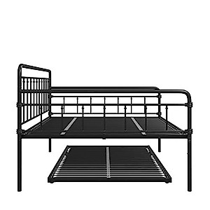 DHP Winston Metal Trundle, Full Size Spfa Bed Frame, Black Daybeds,