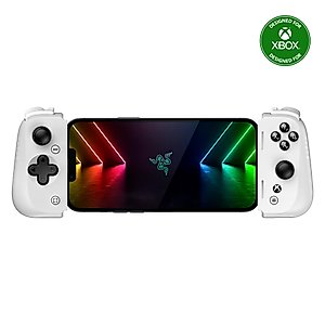 Razer Kishi V2 Mobile Gaming Controller for iPhone (Lightning) Xbox Edition: Console Quality Controls - Universal Fit - Stream PC & Xbox Games - Free Nexus App - 1 Month Xbox Game Pass Incl. - White