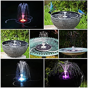 AISITIN 3.5W LED Solar Fountain for Birdbath, Solar Water Fountains with Battery 6 Nozzles, Solar Powered Fountain Pump Solar Fountain for Garden Birdbath Pond Pool Fish Tank Outdoor