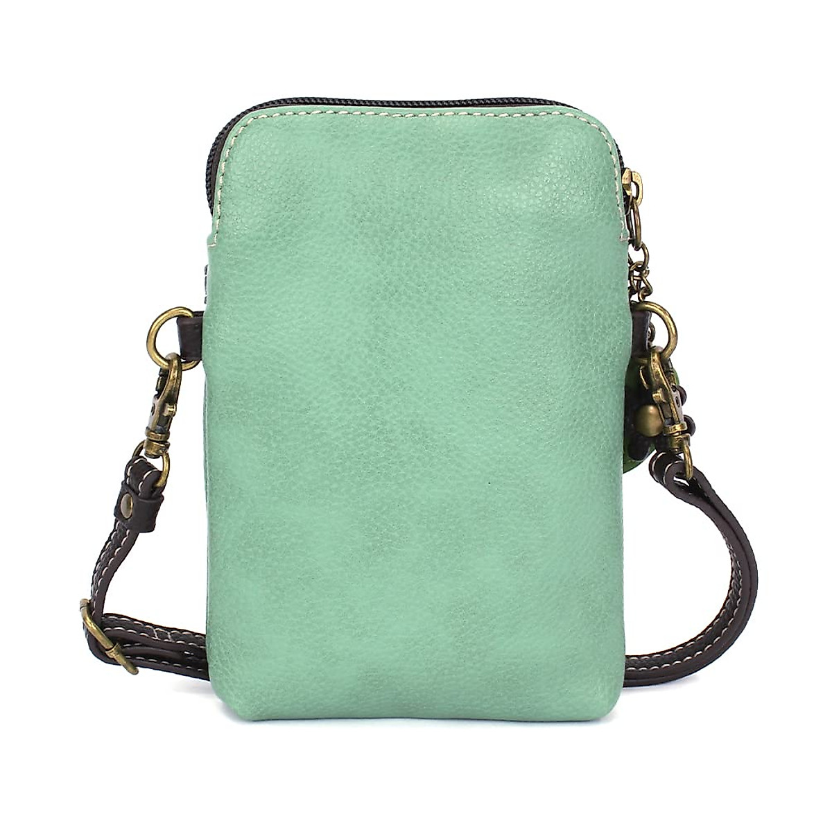 CHALA Cell Phone Crossbody Purse-Women PU Leather/Canvas Multicolor Handbag with Adjustable Strap - Ladybug - teal