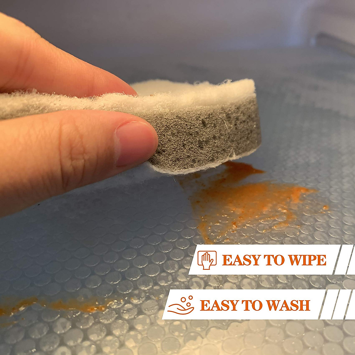 UX Shelf Liner for Kitchen Cabinets, 17.7"x 59" , Non Adhesive Cabinet Liner, Refrigerator Liners with Waterproof Durable Fridge Table Place Mats for Cupboard, Cabinet, Transparent-Flat Dot Pattern