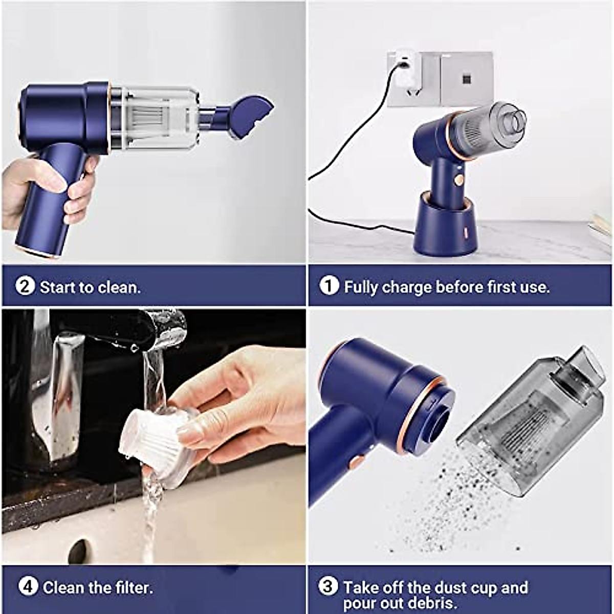 Nozaya Car Handheld Vacuum Cleaner Cordless - Wet and Dry, Easy to Carry