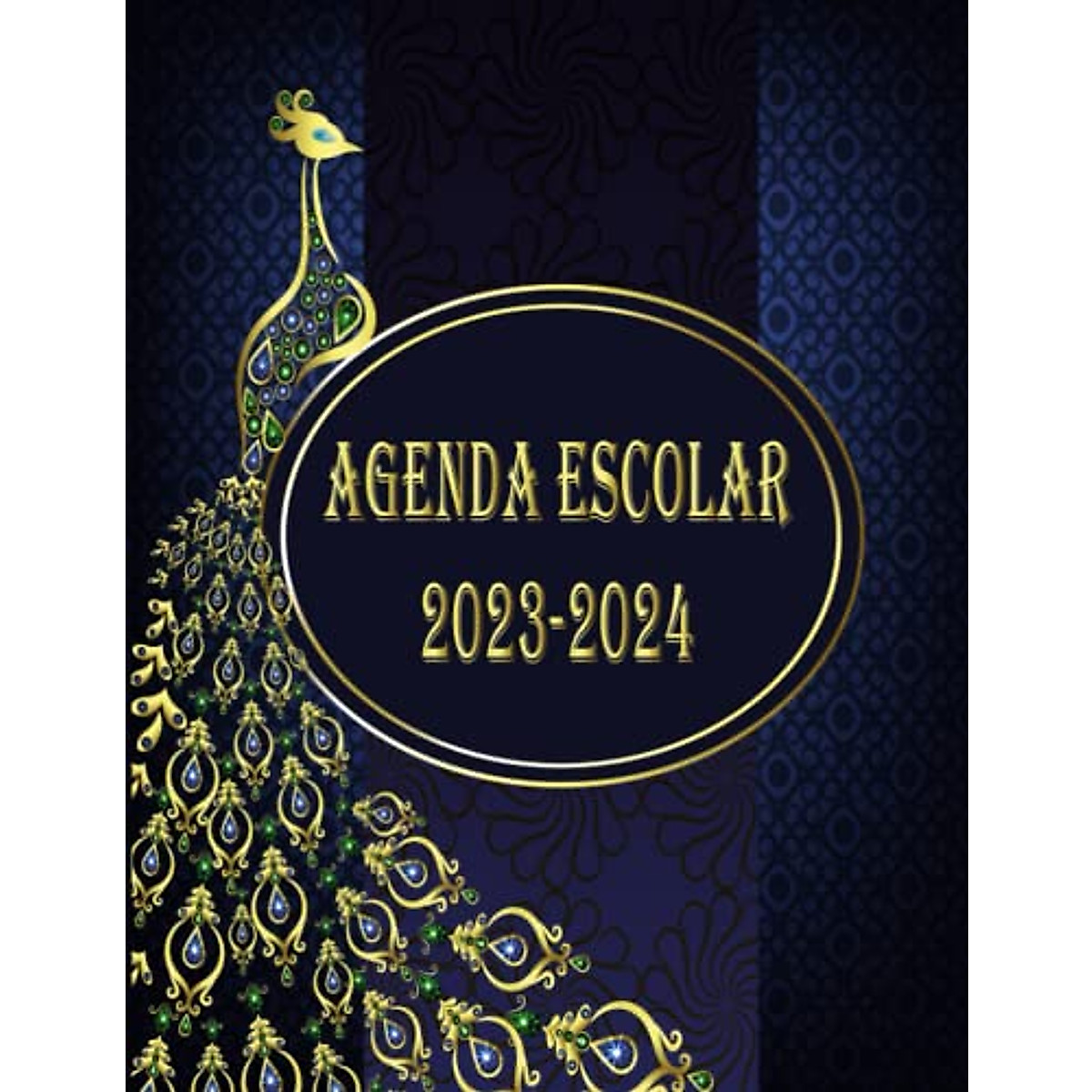 Agenda Escolar 2023-2024: Semana vista A4, 1 Semana en 2 páginas, de septiembre de 2023 a julio de 2024, para niño, niña, estudiante, universidad, ... portada de Pavo real (Spanish Edition)