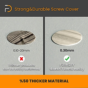 Furndiy 7/8" - 21mm 36 Pcs White Self-Adhesive Screw Cover Caps - Screw Hiding - Screw Hole Cover Caps - Nail Cover - Screw Hole Stickers - Based in USA