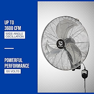 Strongway Oscillating Wall-Mount Fan - 20in., 3600 CFM