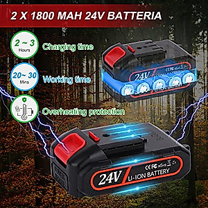 Mini Chainsaw Cordless, 4 Inch 24V Battery Powered-Chain-Saws, Portable One-Handed Rechargeable Electric-Chainsaw Supersaw for Tree Trimming Branch Wood Cutting Small-Chainsaw