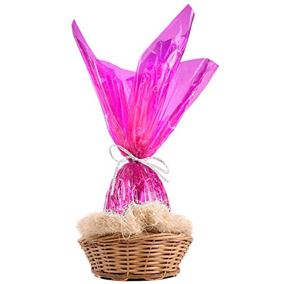 Easter Pink Cellophane Wrap Roll, Translucent Pink Cellophane Wrapping Paper, 16 Inch Width x 100 Ft Long Colored Cellophane Rolls for Gift Baskets, DIY Arts Crafts Decoration and More