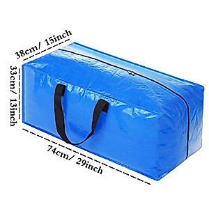 Moving Bags Heavy Duty, 4 pcs Reusable Plastic Moving Totes, Extra Large Packing Bags with Backpack Straps for Clothes Storage Containers,Compatible with Ikea Frakta Cart, Alternative to Moving Box
