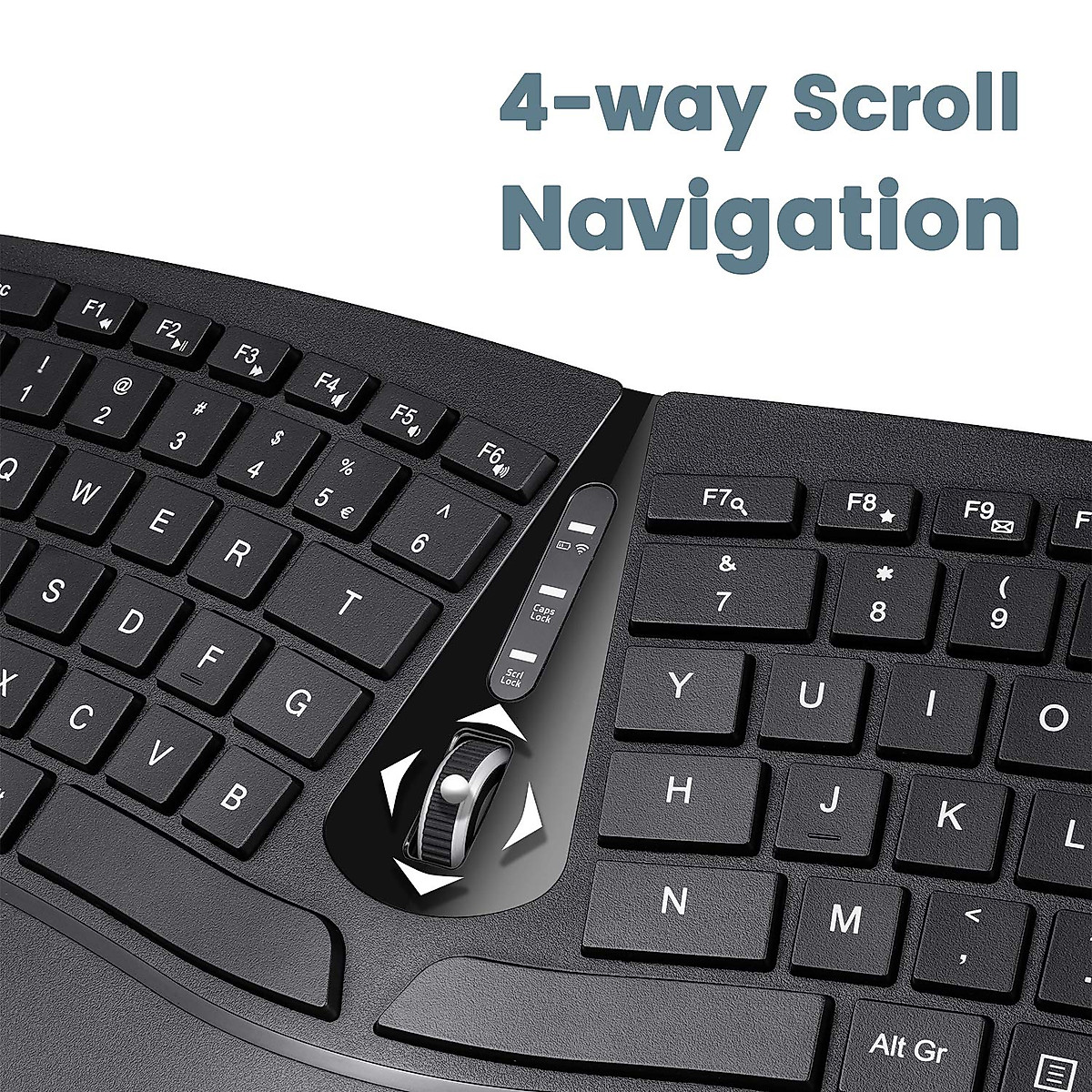 Perixx PERIDUO-606 Wireless Mini Ergonomic Keyboard with Portable Vertical Mouse - Adjustable Palm Rest Stand - Membrane Low Profile Keys - US English