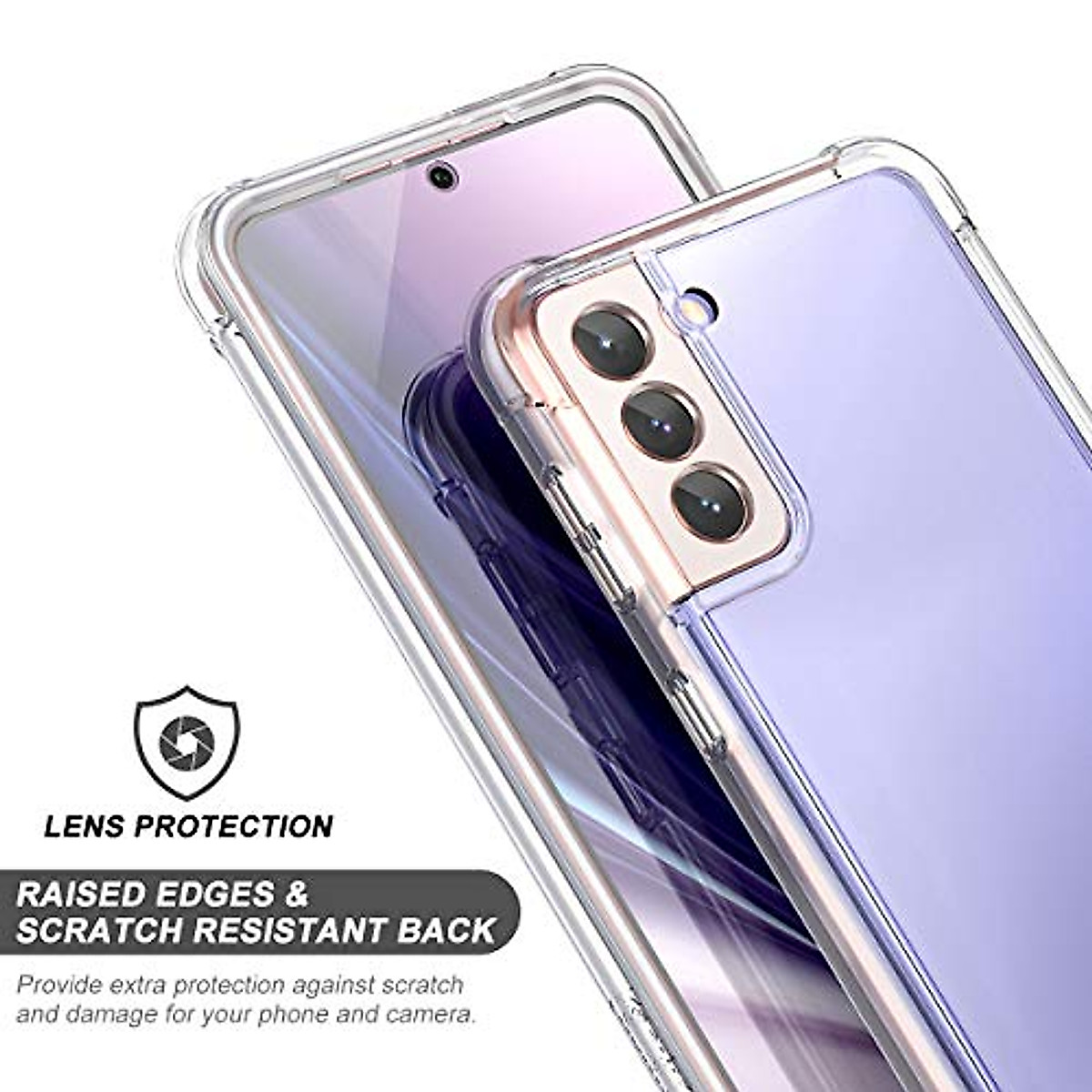 SURITCH Clear Case for Samsung Galaxy S21 Plus 5G,[Built in Screen Protector][Camera Lens Protection] Full Body Protective Shockproof Bumper Rugged Cover for Galaxy S21 Plus 6.7 Inch (Clear)