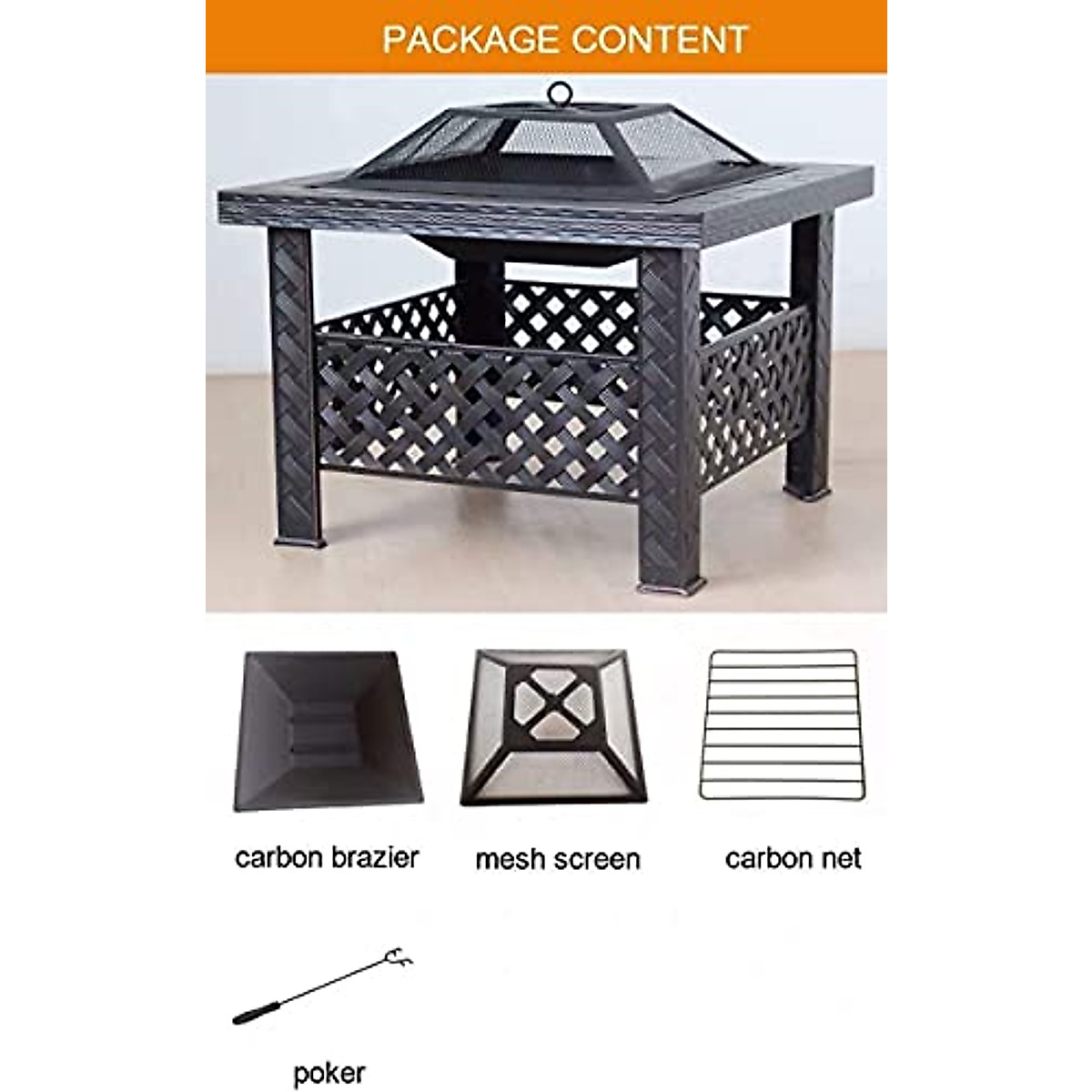 LEAYAN Garden Fire Pit Grill Bowl Grill Barbecue Rack Fire Pit, Outdoor Barbecue Table for Ground, Patio, Deck, Lawn, Outdoor or Campsite,Family Essential Multifunctional Stove