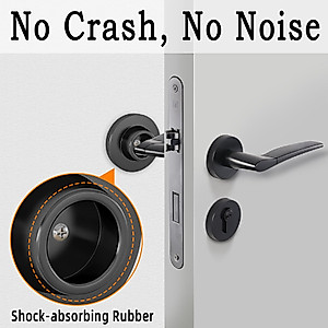 Door Stops for Wall Protector, Door Knob Wall Shield, Black Door Bumper for Slamming, Door Handle Stopper, Wall Hole Cover 3PCS