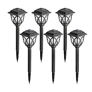XYAA Solar Lamp Outdoor LED Retro Solar Powered Garden Lights Home Waterproof Park Lawn Path Landscape Lighting Decorative(6pcs,White)