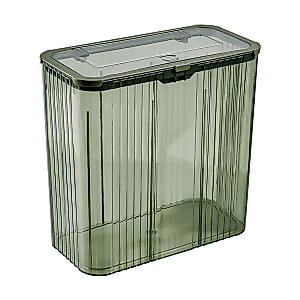 Aiabaleaft Transparent Trash Can Bathroom Trash Cans with Lids Plastic Slim Waste Basket with Press Top Lid 3.9 Gallon/15L Clear Garbage Can for Bathroom, Bedroom,Office (Transparently Green)