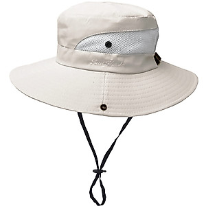Sun Hats Women UV-Sheild-Protection Packable with Ponytail Hole (Beige with Ponytail Hole)