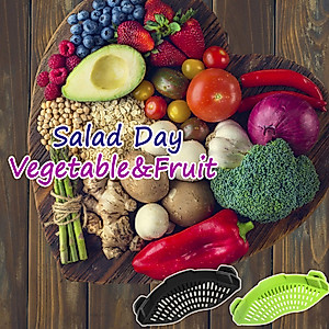 AUOON Clip on Strainer for pots Pans,2PACK,Heat Resistant Silicone, Easy to Use and Store, Dishwasher Safe,BlackGreen