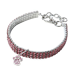 TTBDWiian Metal Dog Collar Buckle Half Inch Mini Pet Collars Necklace Bling Chocker Footprint Rhinestone Fancy Pet Collars Fancy Cat Collars for Boys