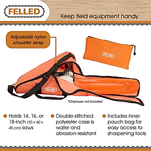 Felled Soft-Sided Chainsaw Carrying Case 18 Inch to 14 Inch and Chainsaw Sharpening Kit File Set, Guide Set, Depth Gauge