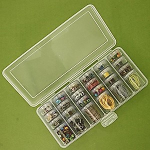 Paylak Storage Box 24 Round Individual Screw Top Containers Multi-functional Organizer For Crafting Sewing Beads Jewelry Buttons