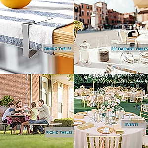 32 Pack Tablecloth Clips, Stainless Steel Picnic Table Clips, Rust Proof Table Cloth Clips, Reusable Table Cloth Holders, Premium Table Cover Clamps for Restaurant Wedding Picnic Party Outdoor Dining