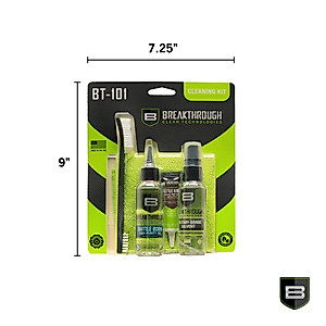 Breakthrough Clean Technologies 101 Basic Gun Cleaning Kit - Includes Military-Grade Solvent, Battle Born High-Purity Oil, and Battle Born Grease with PTFE - Perfect for Handguns and Rifles