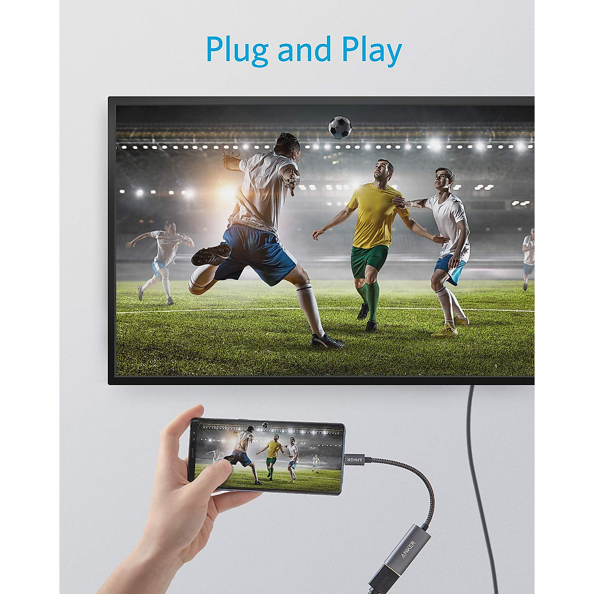 Anker 8K@60Hz HDMI Cable, Ultra High Speed 4K@120Hz 48Gbps 6.6 ft USB C to HDMI Adapter (4K@60Hz), 310 USB-C Adapter (4K HDMI)