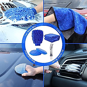 KUAILEREN 20Pcs Car Cleaning Tool Set, Car Detailing Kit, Car Interior Cleaning Kit, Car Detailing Brush Set, Car Detailing Kit with Cleaning Gel, Car Accessories for Interior,Exterior,Wheels