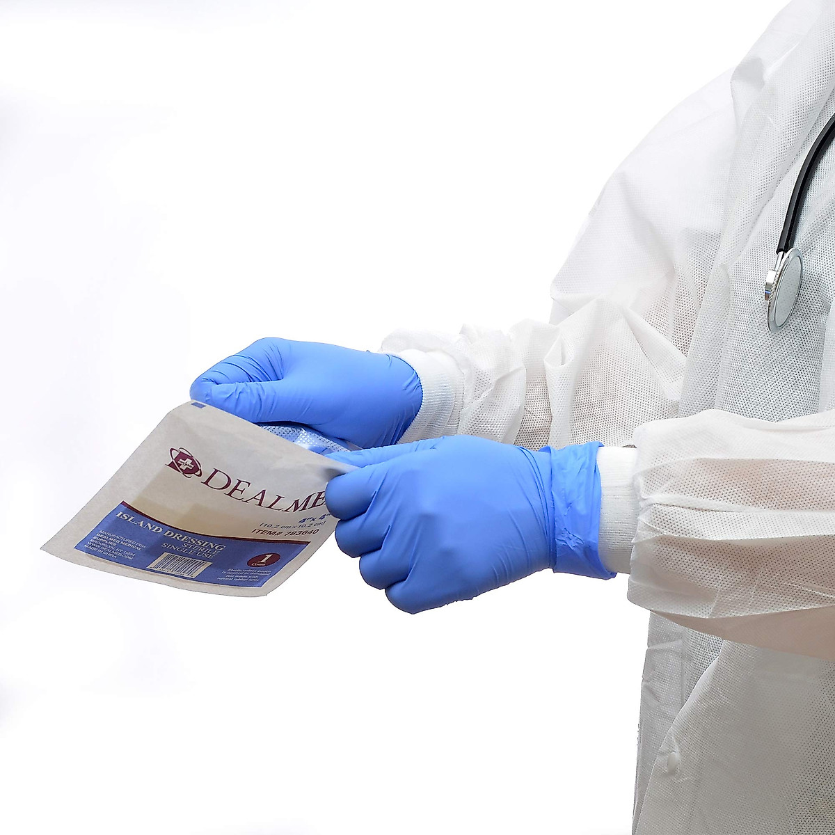 Dealmed Medical Exam Nitrile Gloves– 200 Count, Disposable Non-Irritating Latex Free Multi-Purpose Use for a First Aid Kit and Facilities, Large