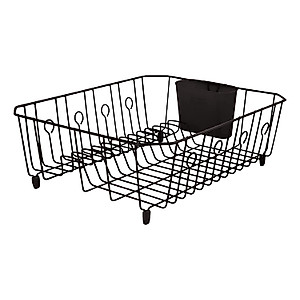 Rubbermaid 5.9 in. H x 13.8 in. W x 17.6 in. L Steel Dish Drainer Black