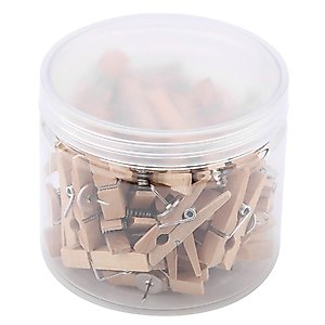 Wooden Clothespins, 50pcs 35x7mm Mini Photo Paper Peg Pin Graft Clips Crude Wood Clips Craft Decoration Pegs for Photo Clips ClothesClothes Pins