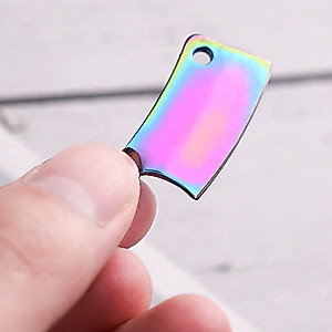 Ruksifg Tiny Knife Set 2Pcs Electroplated Mini Chef Cleaver with Sheath Mini Knife for Package Opener Box Cutter