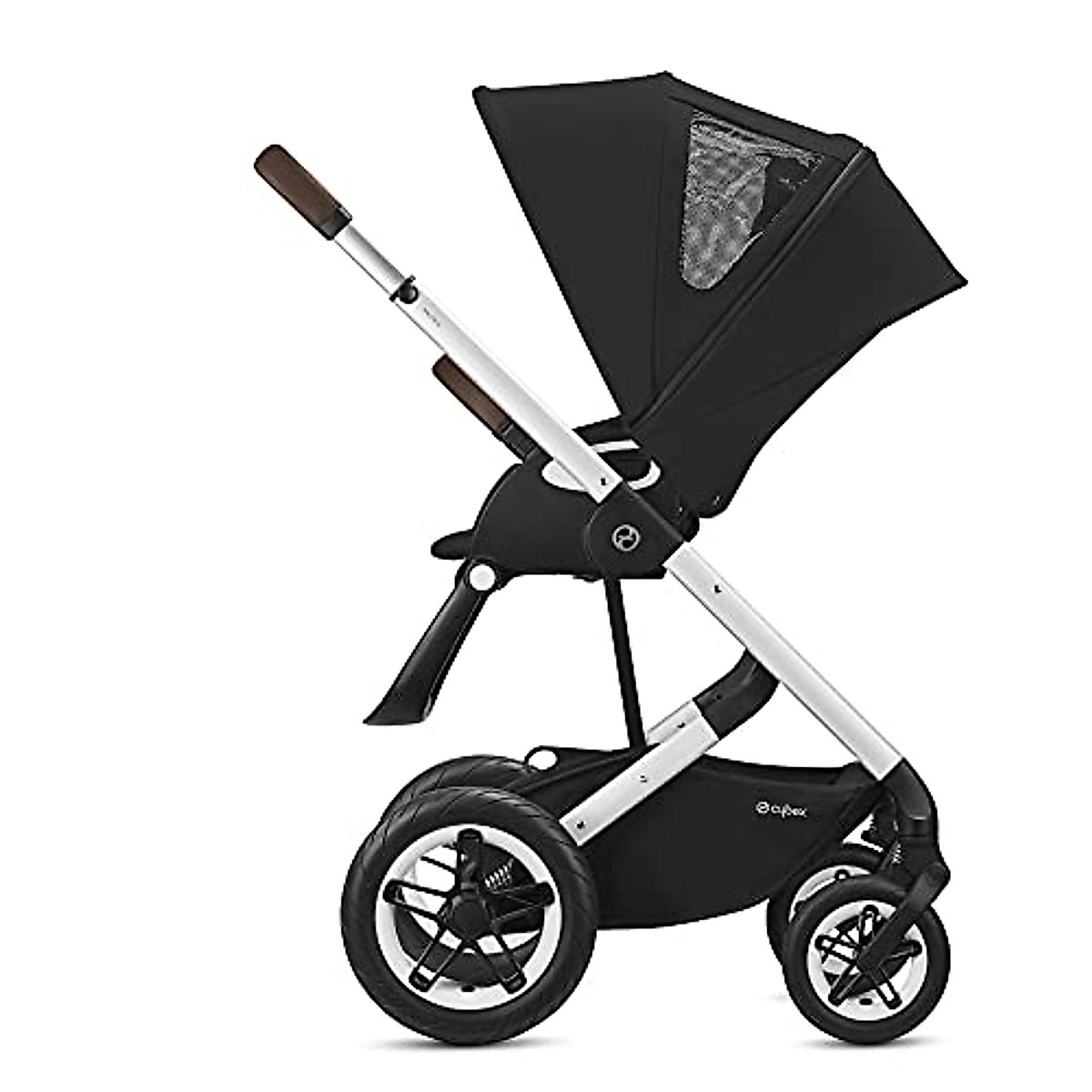 Cybex Talos S Lux Stroller, AllTerrain Wheels, FrontFacing or ParentFacing Seat Positions, OneHand Fold, Multiposition Recline, Deep Black