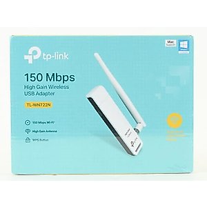 TP-Link Nano USB Wifi Dongle 150Mbps High Gain Wireless Network Adapter for PC Desktop and Laptops. Supports Win10/8.1/8/7/XP Linux 2.6.18-4.4.3, Mac OS 10.9-10.15 (TL-WN722N)