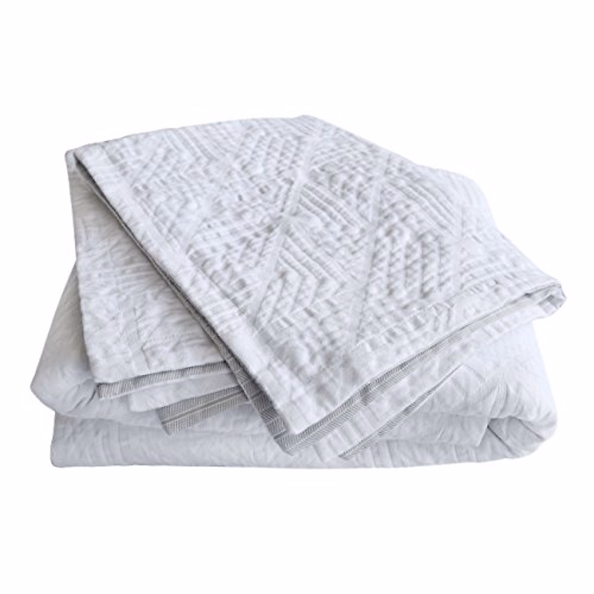 meadow park Matelasse Duvet Cover Set, 100% Cotton, Pre-Washed, Soft & Cozy, Woven Jacquard Textured, Modern Geo Design Bedding Set, King, White