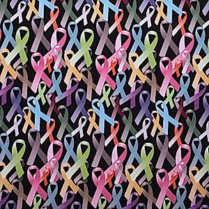 Mook Fabrics Cotton Cancer Awareness, Multi Cut by The Yard