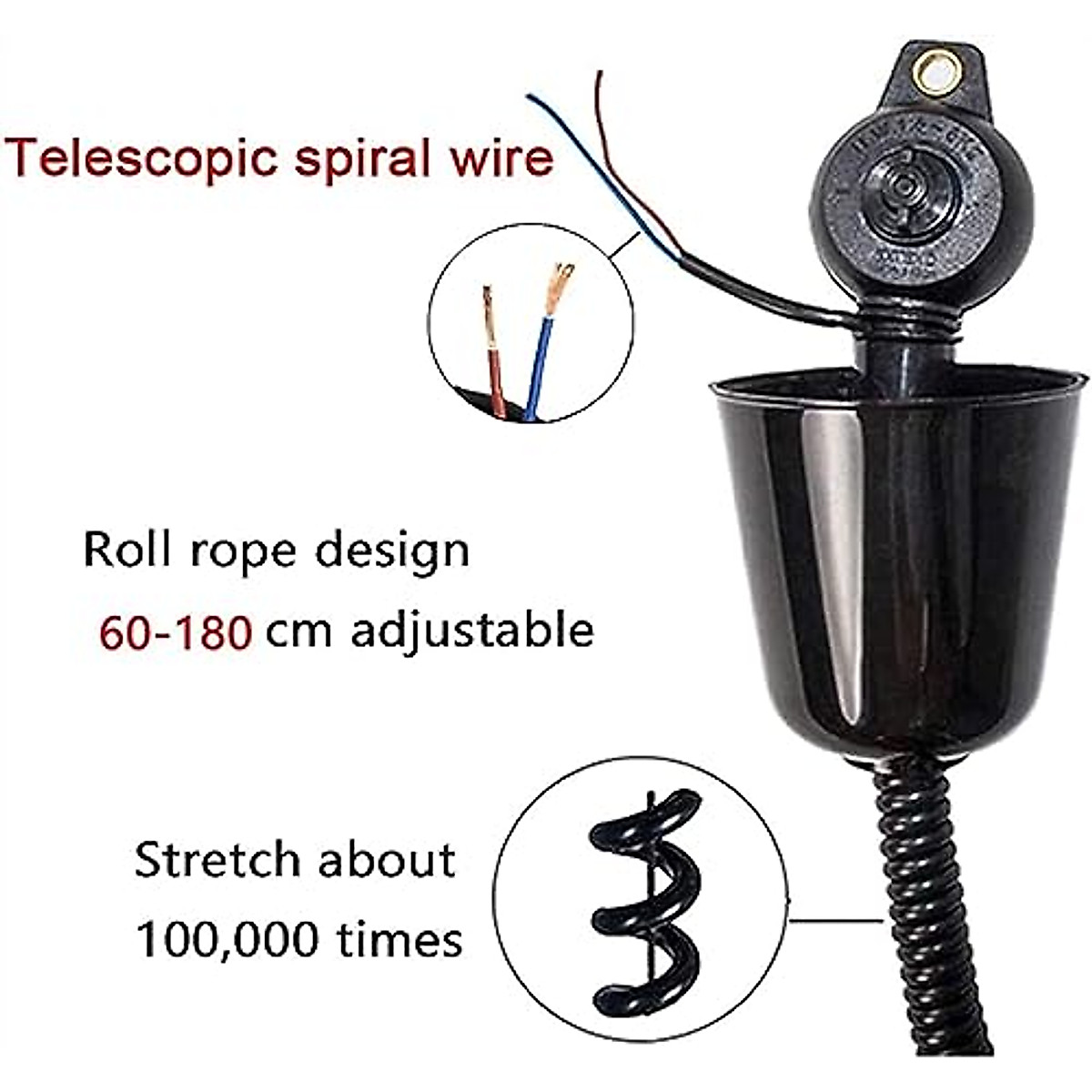 LINKANRUO Food Heat Lamp, Hose Retractable Food Heating Lamp, Commercial Food Warmer, Restaurant Supplies or Home Use Heating Lamp Food Service Lamps(A)